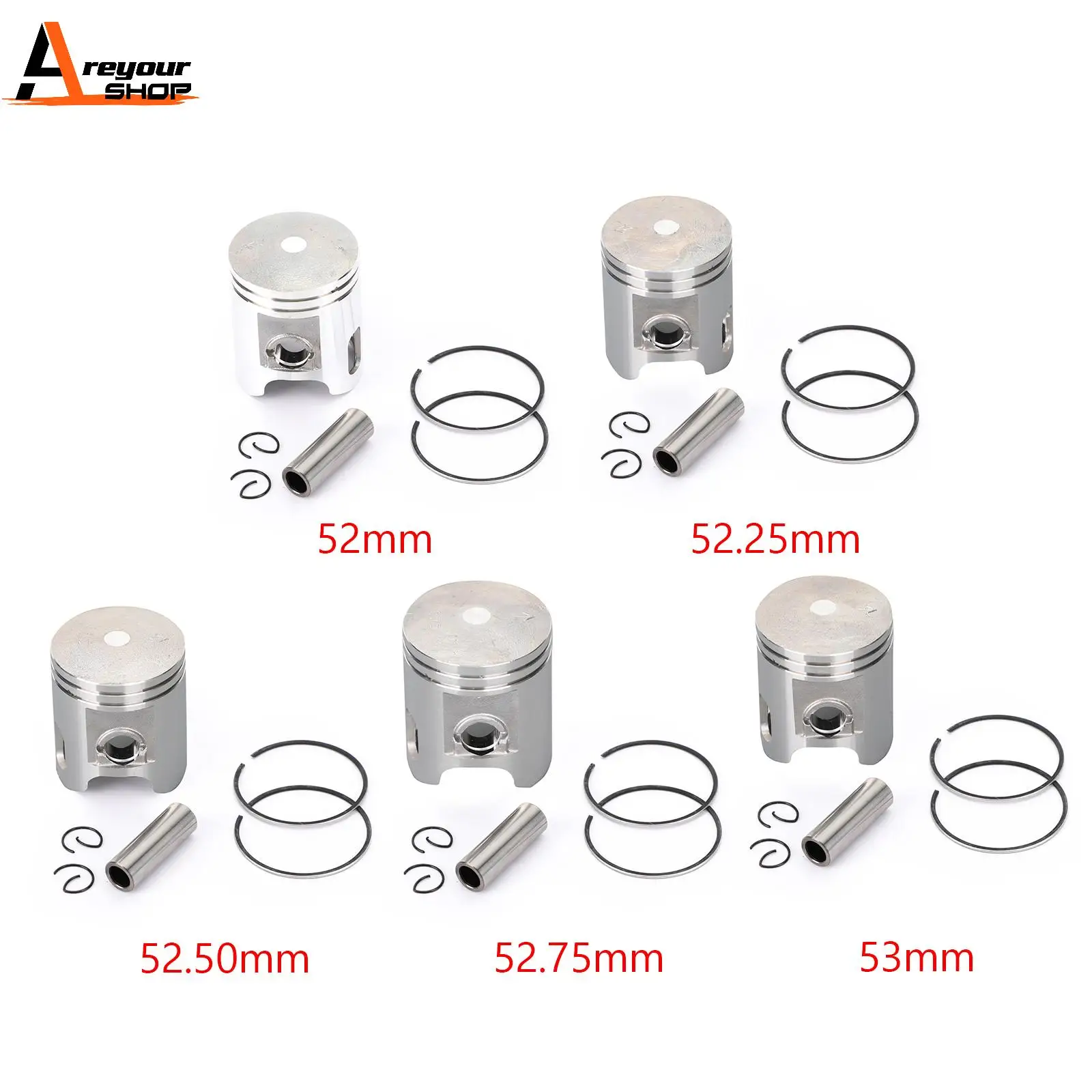 Areyourshop Piston Ring Pin Clip Kit For Yamaha BWS Aerox Nitro NEOS ...