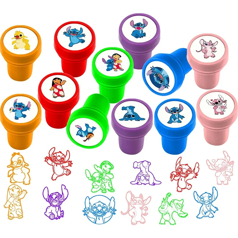 12PCS-Disney-Stitch-Cartoon-Seals-Set-Mickey-Mouse-Frozen-Princess-Elsa ...