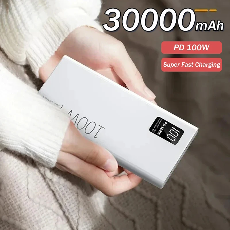 30000mAh-Powerbank-100W-Super-Fast-Charging-Portable-Charger-External ...