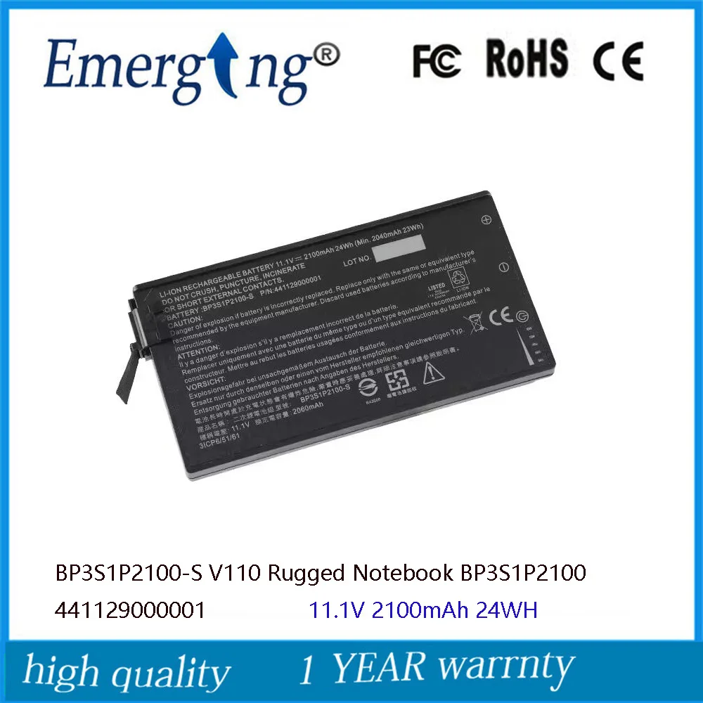 11.1V 2100mAh 24WH New Battery BP3S1P2100-S for Getac V110 Rugged ...