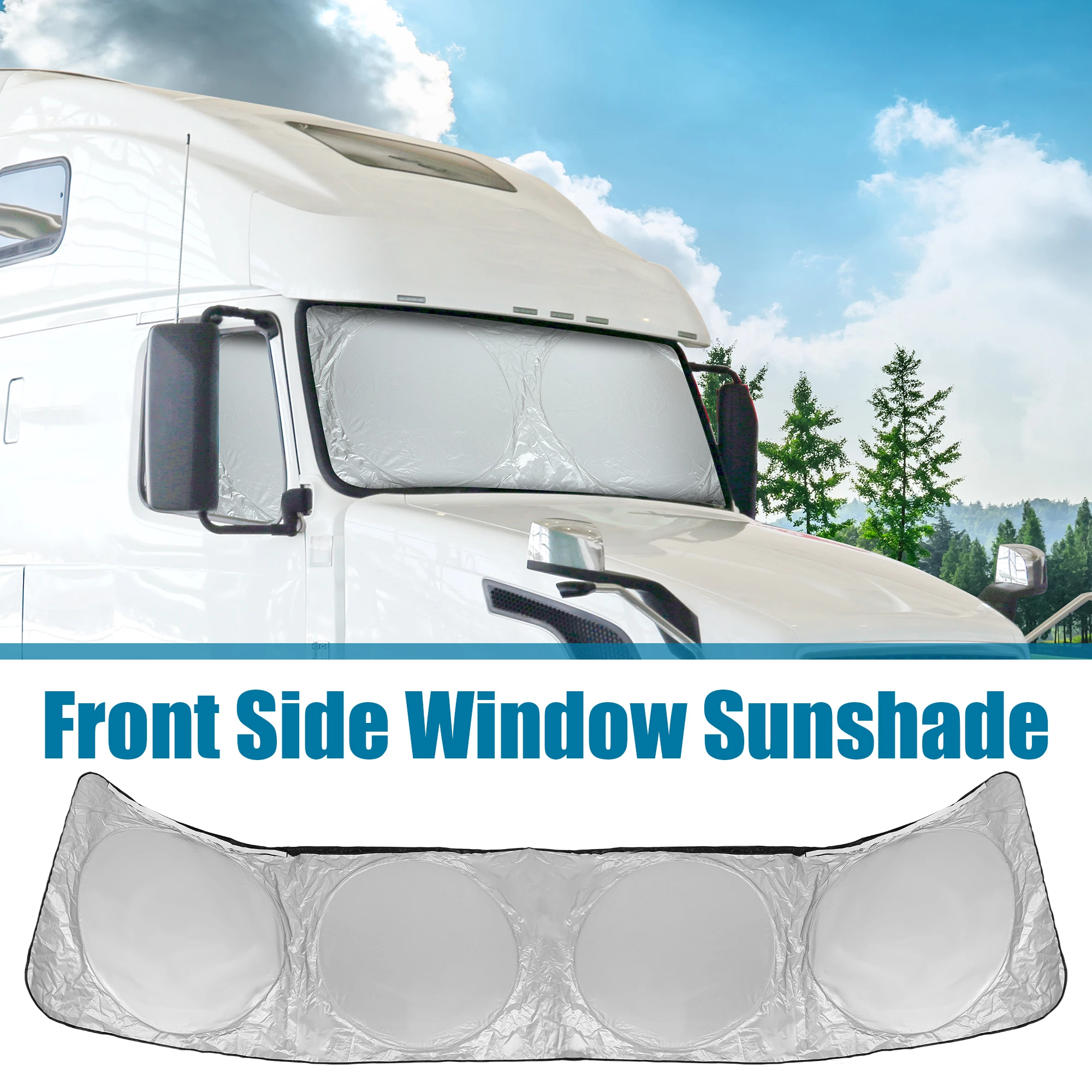 Uxcell Semi-truck Sunshade For Windshield And Side Window 240t Block ...
