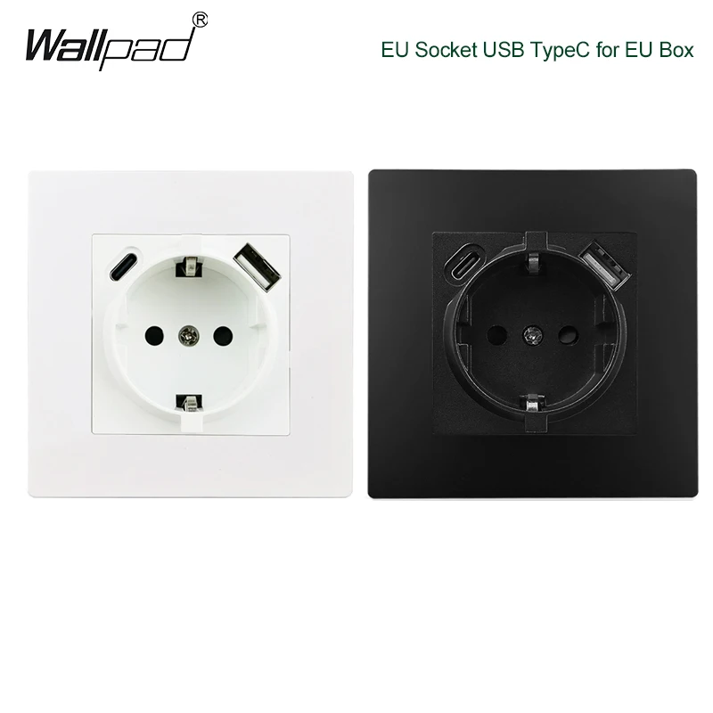Wallpad EU French Electrical Socket with USB TypeC 5V 2.1A Phone ...