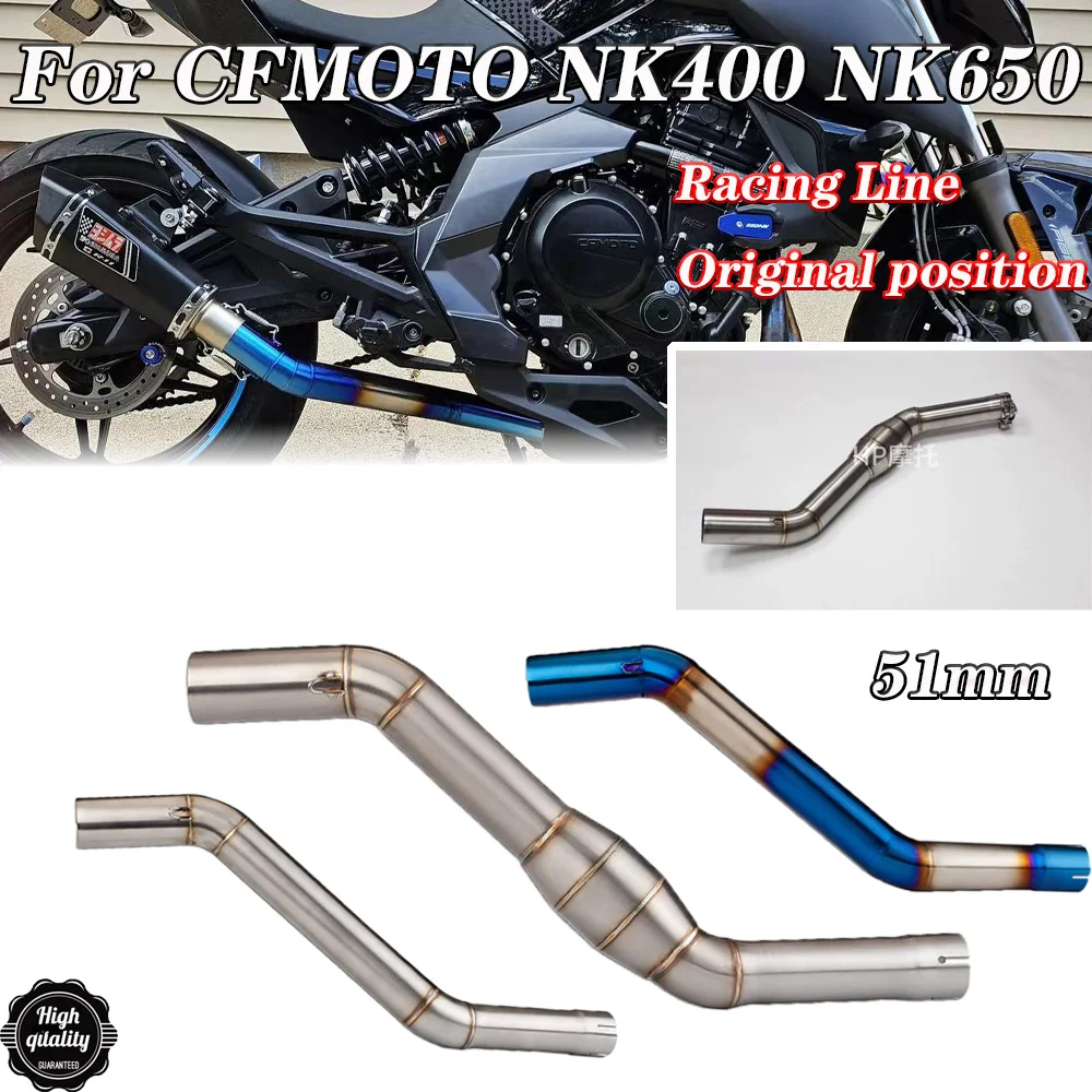 Slip-On-For-CFMOTO-NK400-NK650-NK-650-Elbow-51mm-Motorcycle-Exhaust ...