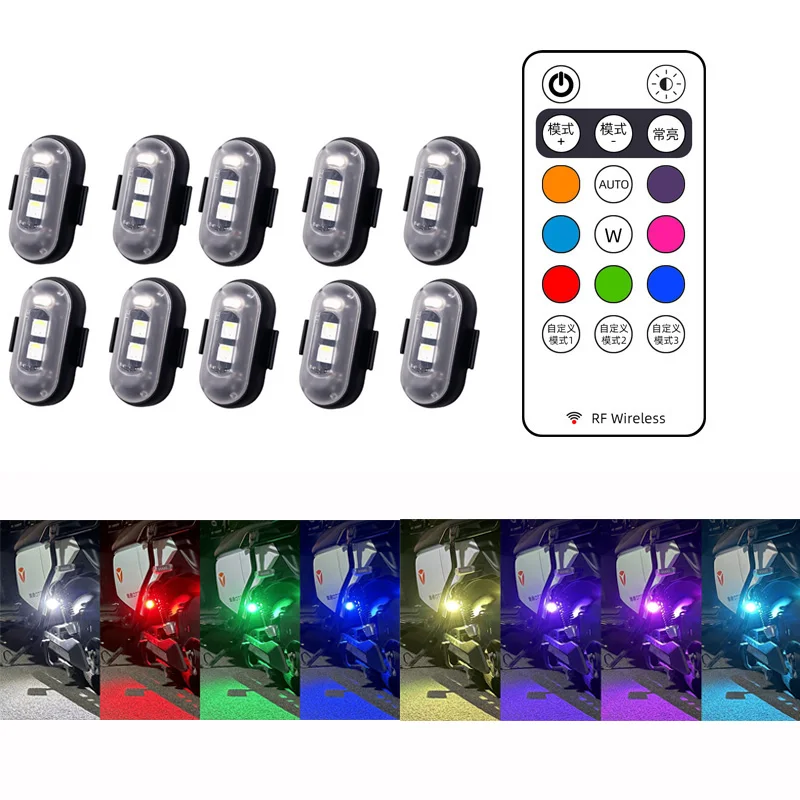 10x-4x-8Colors-Wireless-LED-Drone-Strobe-Light-for-Motorcycle-Car-Bike ...