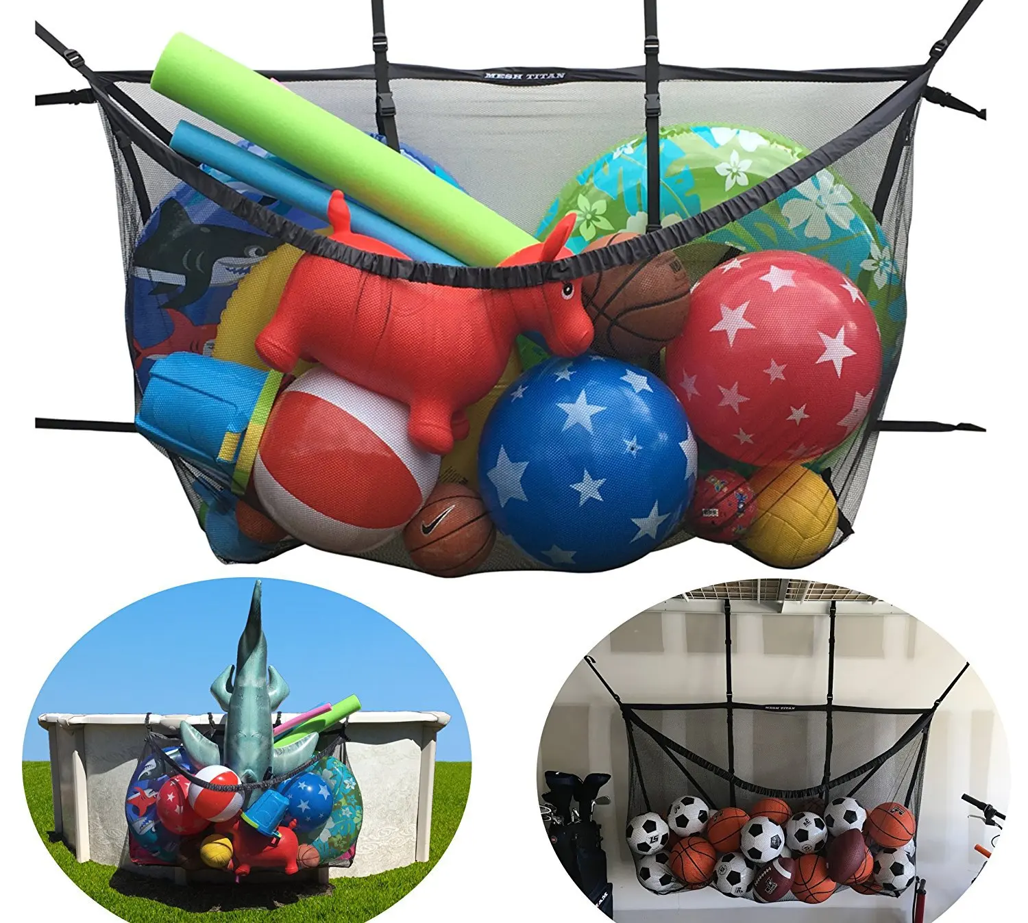 Large-capacity-Swimming-Pool-Toy-Storage-Hanging-Bag-Nylon-Mesh ...