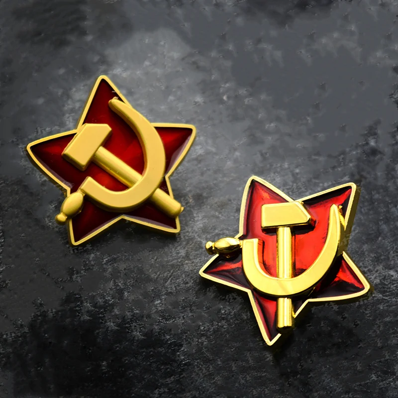 CCCP Red Soviet Union Q Version Badge, Lenin Patriotic, Three ...