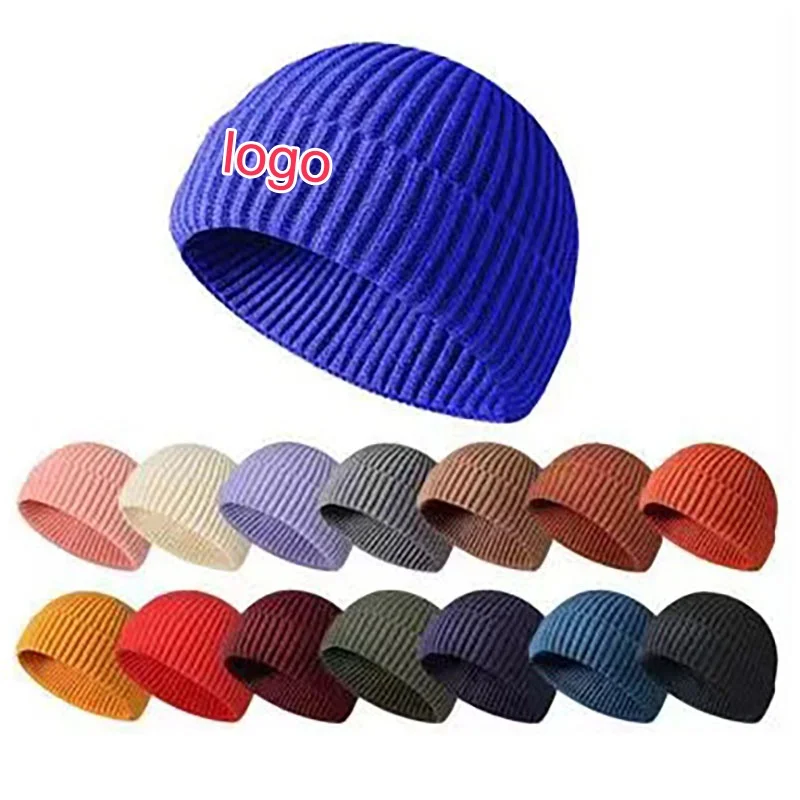 Winter-Thicker-Velvet-Knitted-Caps-for-Men-Women-Melon-Caps-Solid-Color ...
