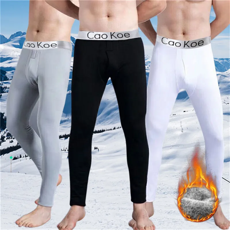 Men Long Johns Thermal Skin-Friendly Underwear Winter Warm Long Pants Male Soft Elastic Large ...
