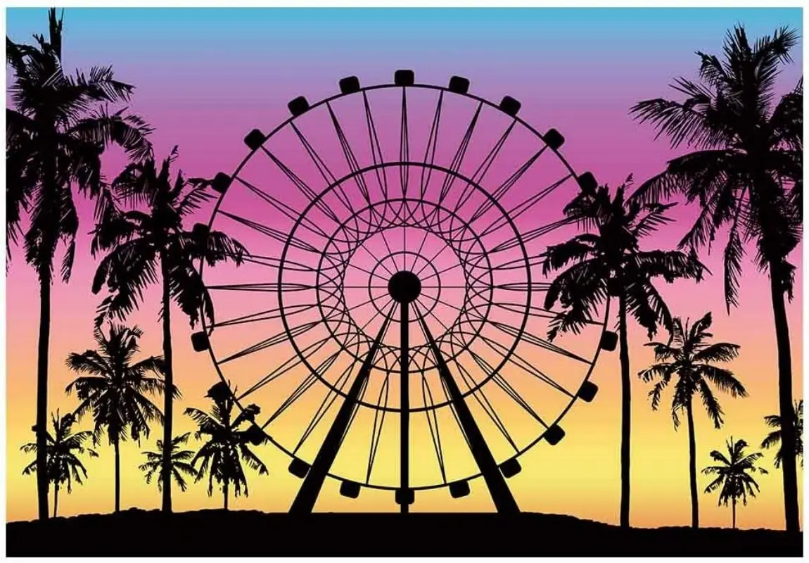 Ferris Wheel Silhouette Sunset