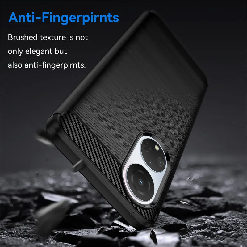 Honor X7 CMA LX1 LX2 LX3 Case Shockproof Silicone Bumper Carbon Fiber ...