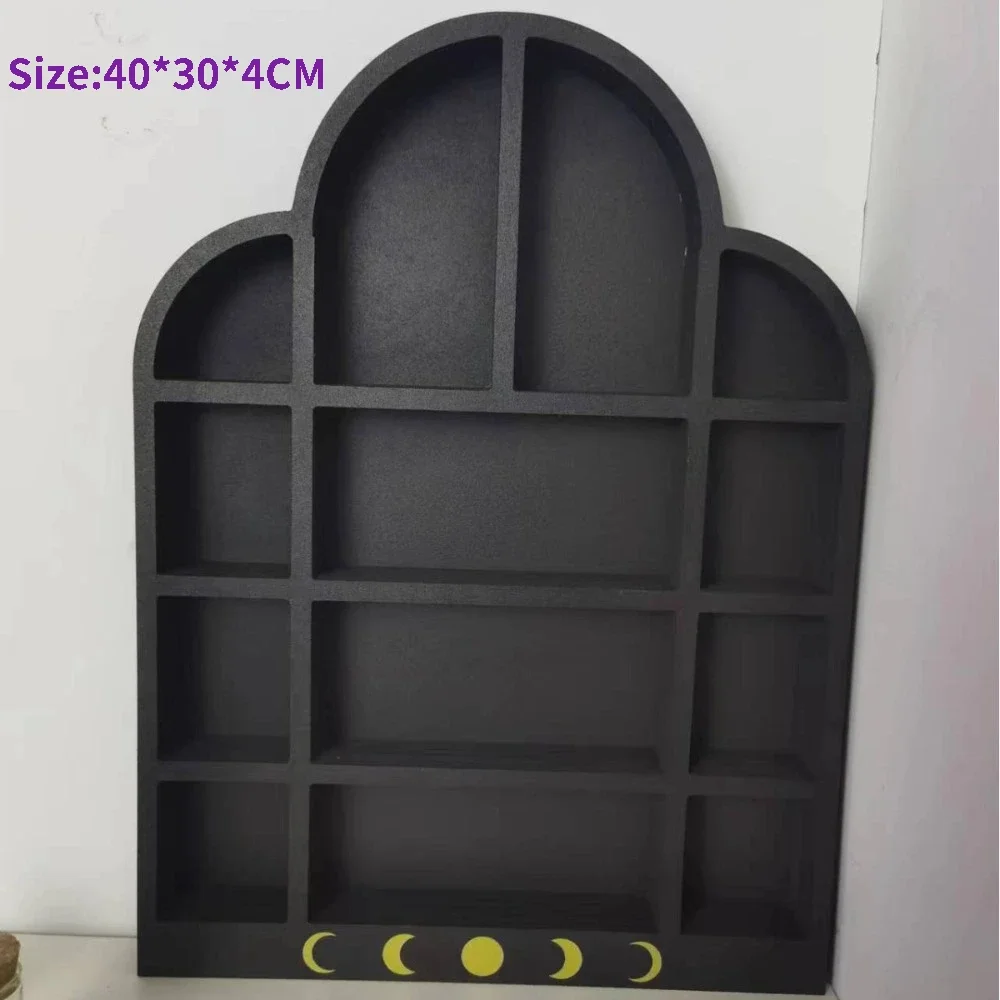 Home-Decor-Organizer-Moon-Crystal-Storage-Rack-Wooden-Wall-Shelf ...