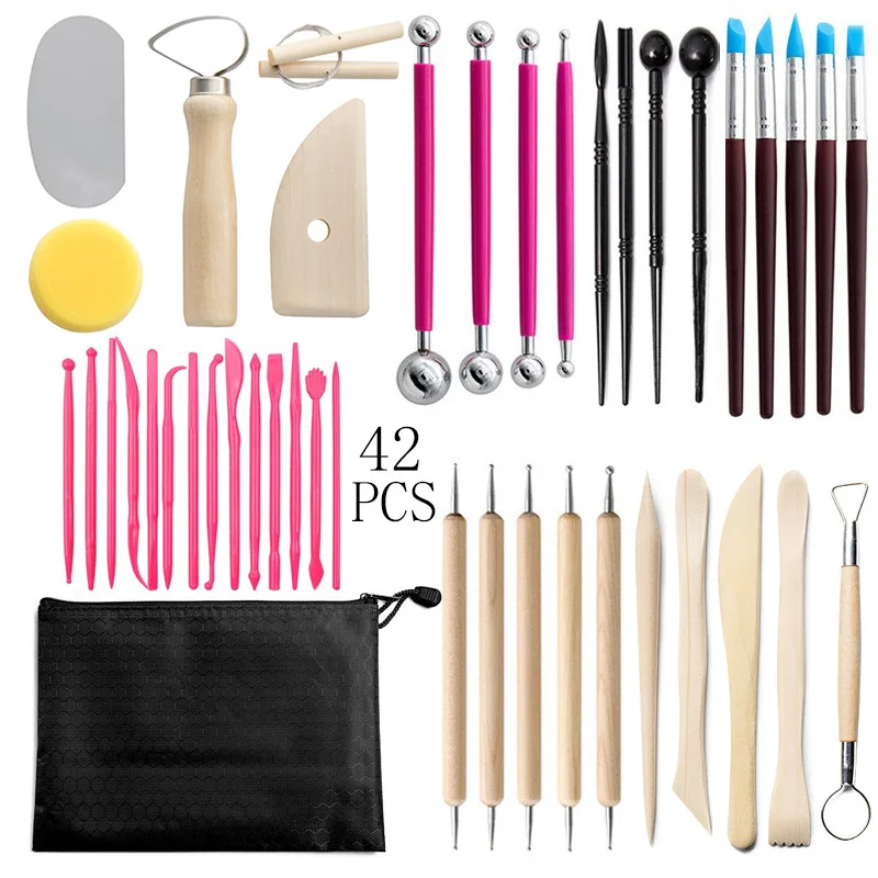 42PCS-Clay-Sculpting-ToolsPolymer-Clay-Tools-Ceramics-Clay-Sculpting-Tool-Kits-Air-Dry-Clay-Tool ...