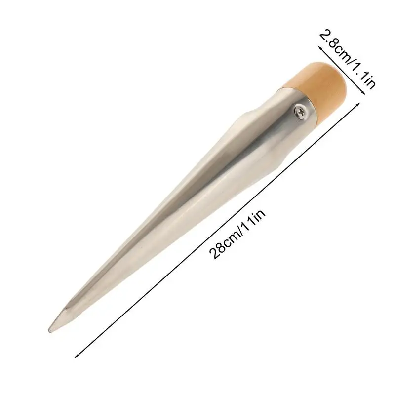 TuoP Marine Rope Splicing Spike FID With Wood Handle, 304 Stainless