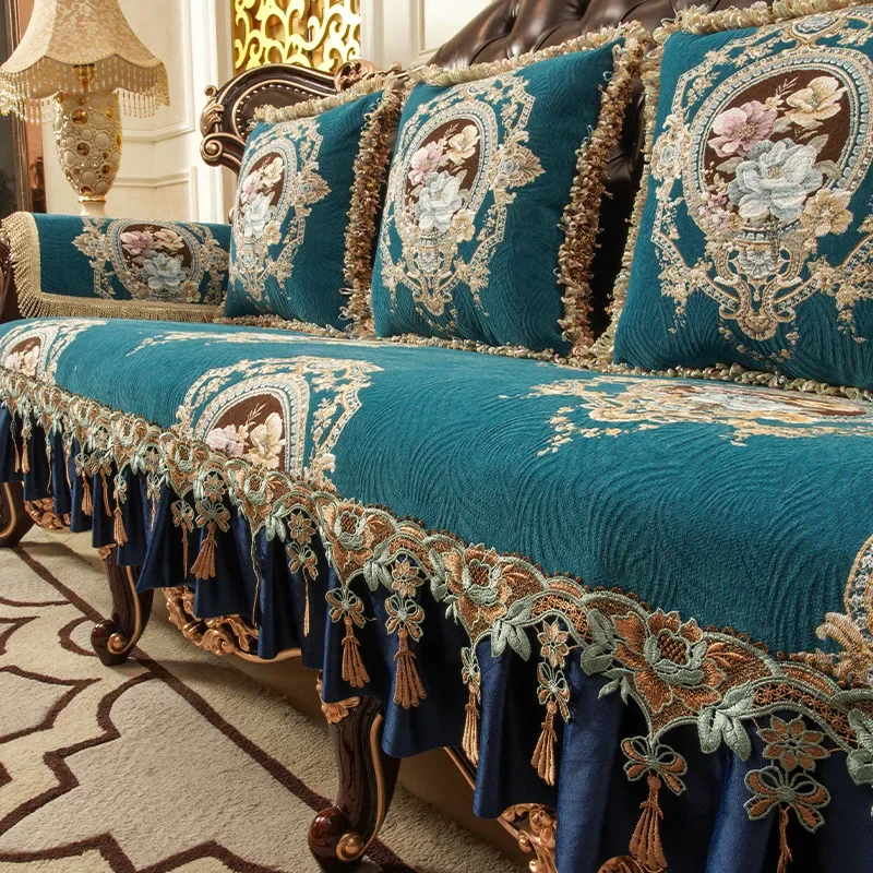 Luxury-European-Sofa-Cover-Jacquard-Non-slip-1-2-3-4-Seater-Leather ...