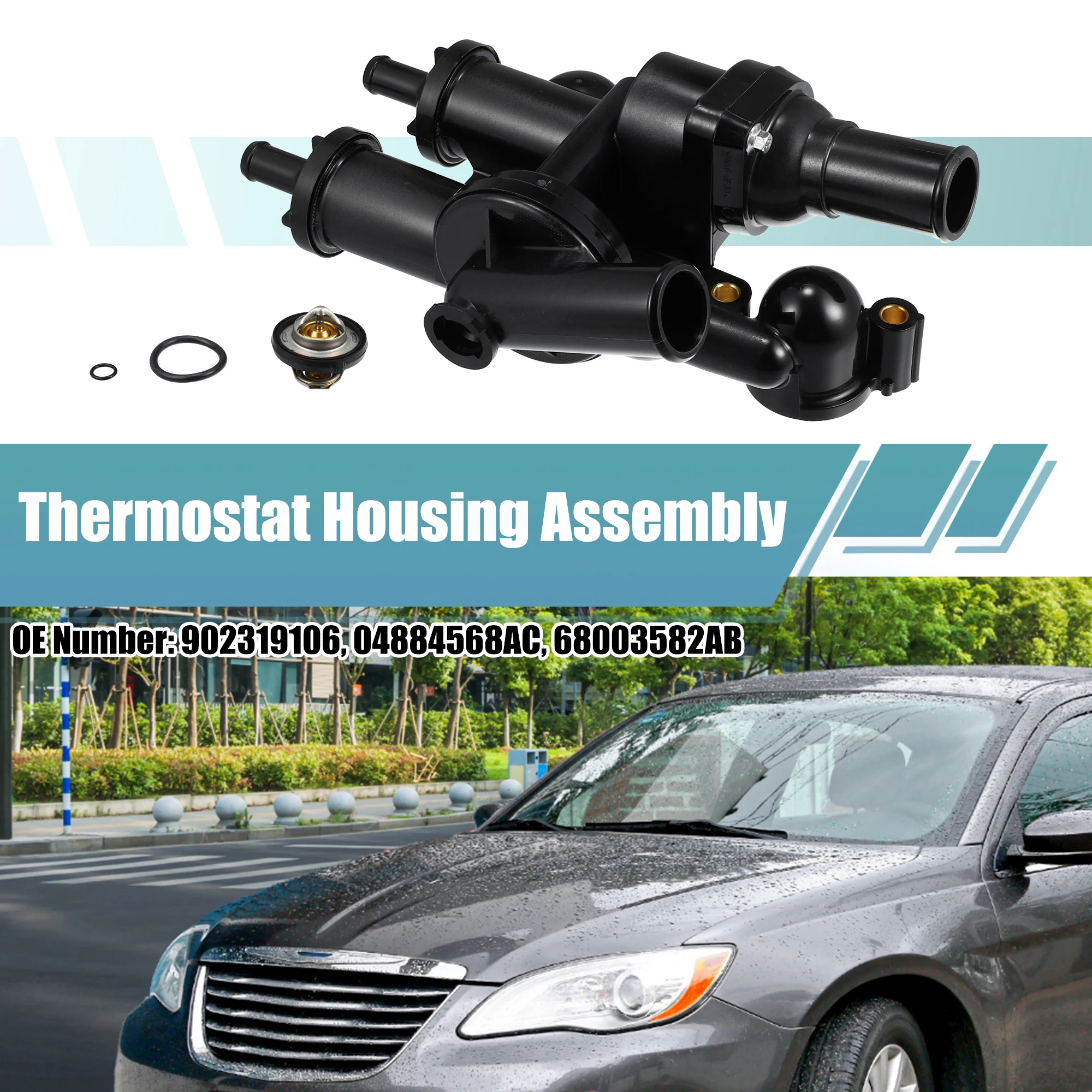 X-Autohaux-Auto-Engine-Coolant-Thermostat-Housing-Assembly-68003582AB ...