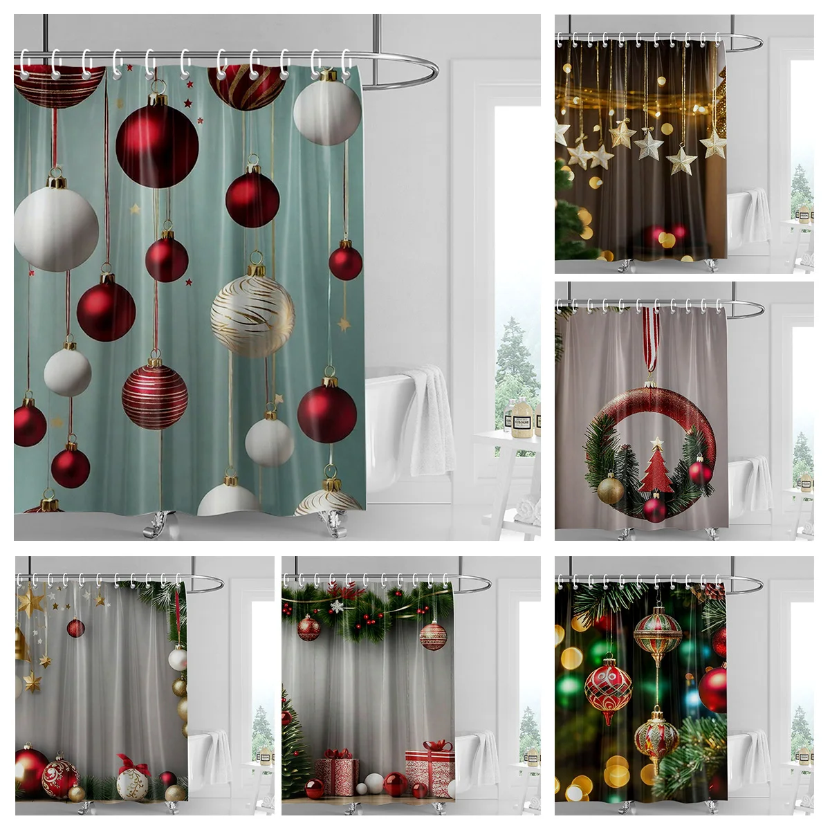 Home decoration shower curtains for bathroom waterproof curtain fabric ...