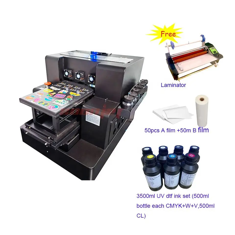 Automatic UV DTF Printer A4 Varnish Print With 3500ml Ink With ...