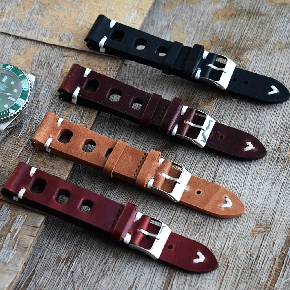 Handmade Vintage Real Leather Strap Watch Band Watch Accessories ...