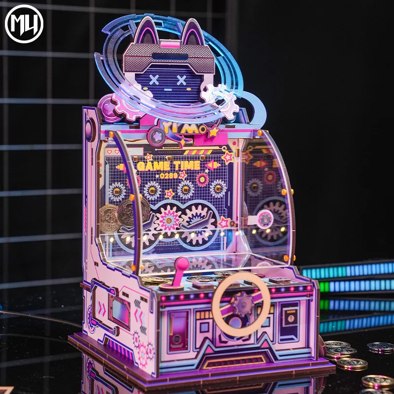 MY-Pushing-coin-machine-movable-wooden-assembly-toy-3D-three ...