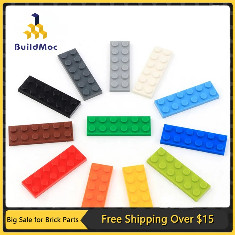 10pcs-DIY-Building-Blocks-Figures-Thin-Bricks-2x6-12Color-Educational ...