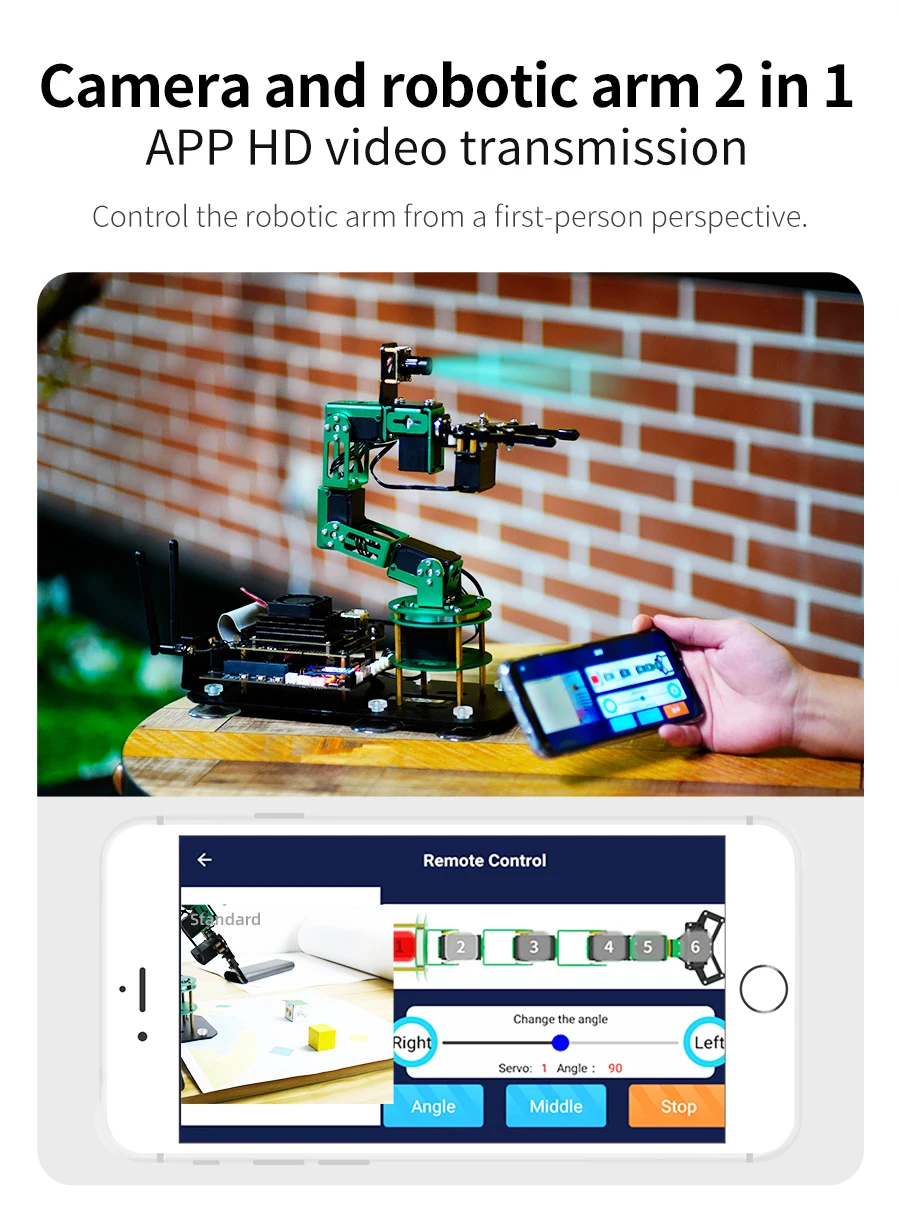 مجموعة أدوات تعليمية لبناء ذراع روبوت لـ Jetson Nano 4GB 6DOF AI ...