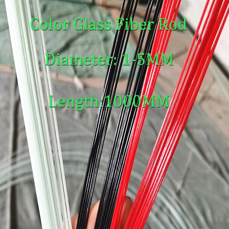 5PC Color Fiberglass Rod Diameters 0.8mm-5mm White Black Red Solid ...
