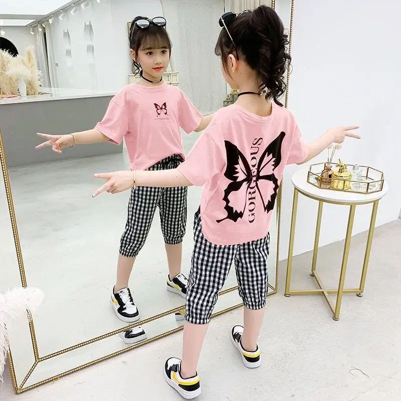 Girls 2024 Summer New Fashion Trendy Short Sleeve Suits 4 6 8 10 12 14 ...