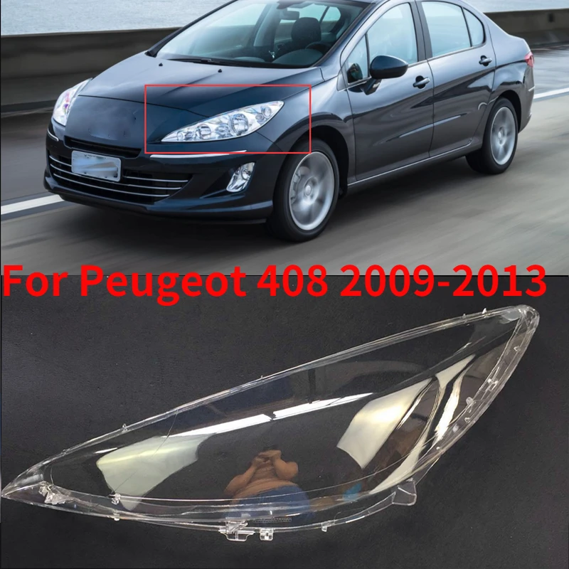 CAPQX For Peugeot 408 2009-2013 Front Headlamp Lamp cover Lampshade ...
