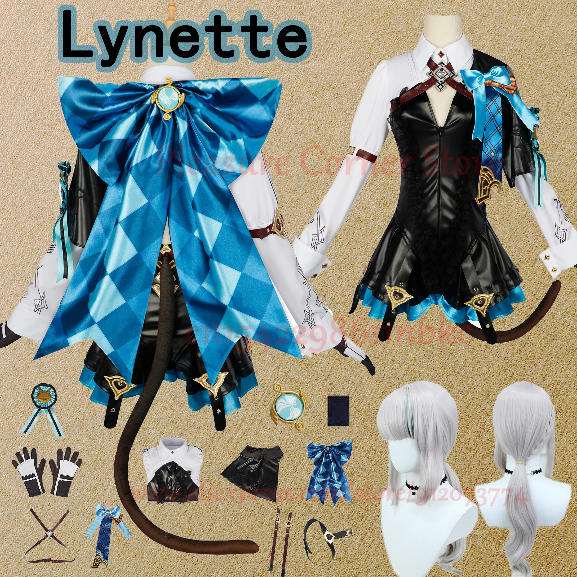 Lyney Cosplay Costume Genshin Impact Lynette Cosplay Costume Wig ...