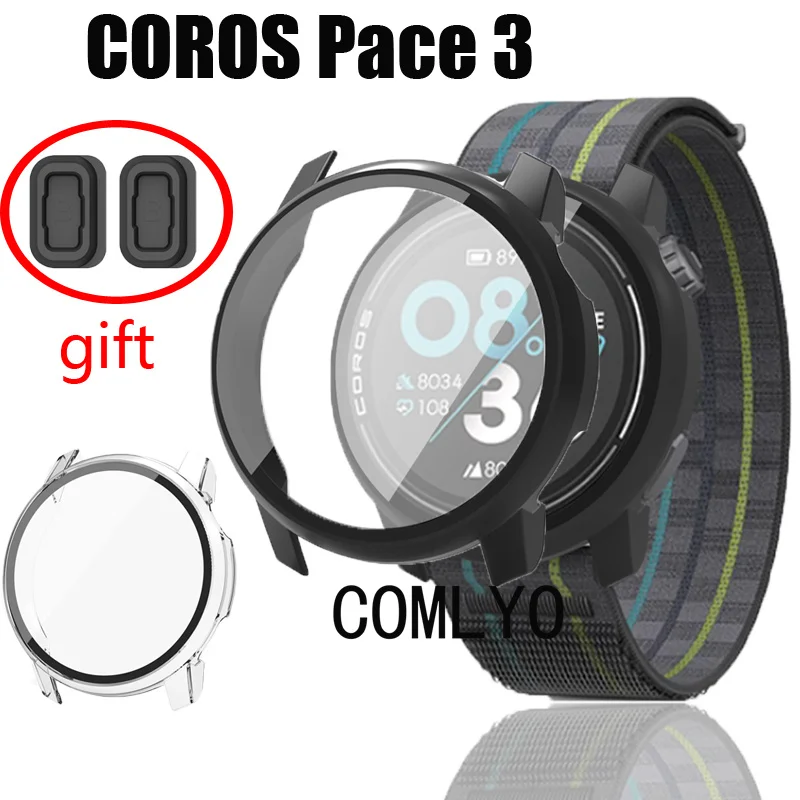 Cases For Coros Pace 3 Smart watch Case Tempered Glass Cover Bumper ...