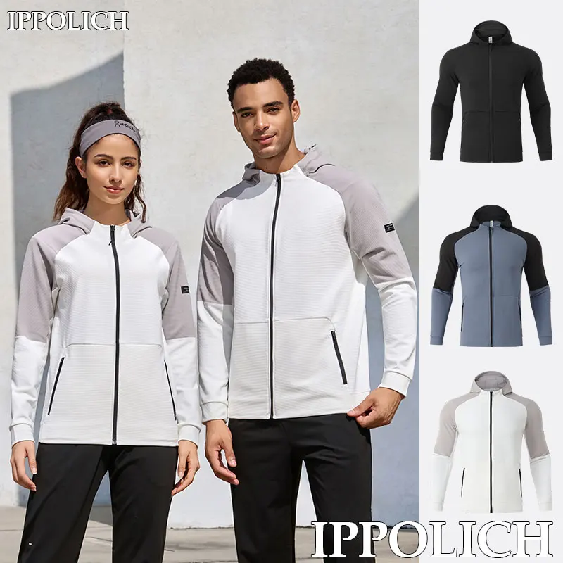 Autumn Winter Sports Jacket Hooded Color Blocking Breathable Men's ...