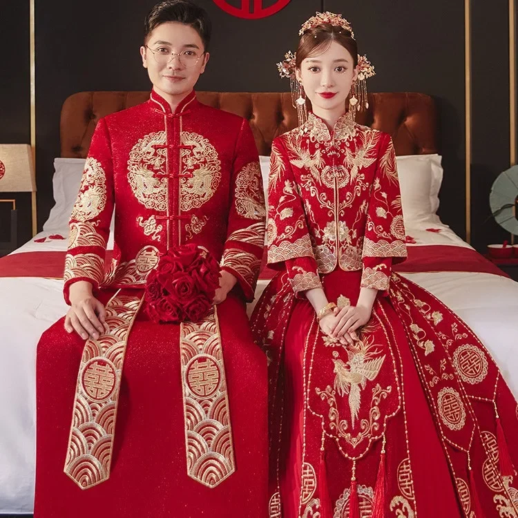 Xihe Wedding Dress 2025 New Style Chinese Gown Petite Couple Toast Wine ...