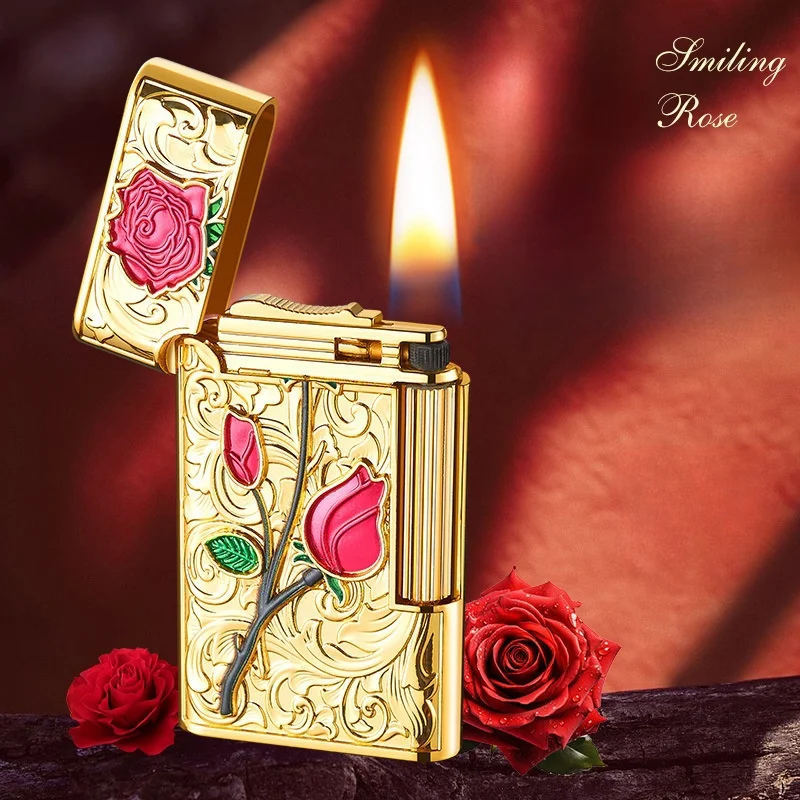 2024-Exquisite-Relief-Rose-Side-Sliding-Grinding-Wheel-Open-Flame ...