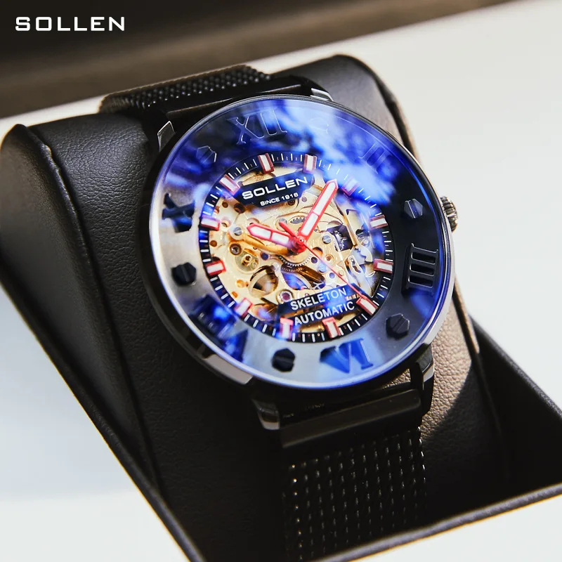 SOLLEN-Automatic-Mechanical-Watch-For-Men-Fashion-Creative-Dial-Hollow ...