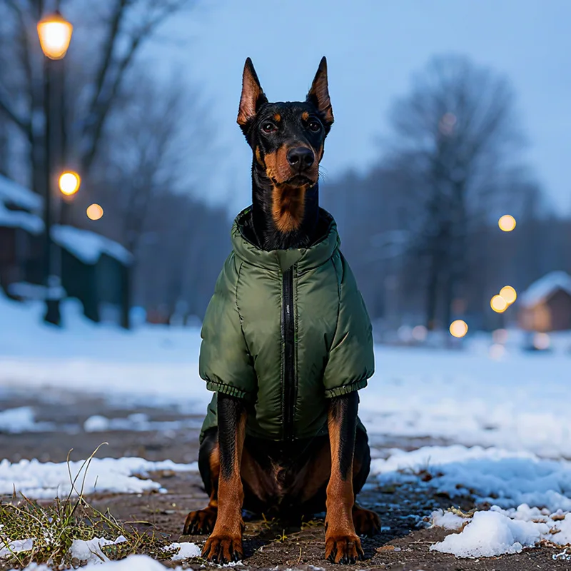 Waterproof Dog Jacket Adjustable Pet Winter Coat with Zipper, Christmas ...