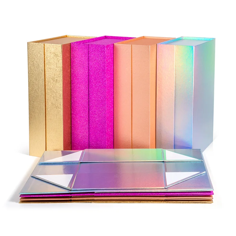 Iridescent-Metal-color-folding-box-Christmas-gift-carton-cosmetics-gift-clamshell-packaging ...