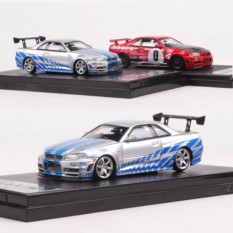 Fast-Speed-1-64-Skyline-GT-R-R34-Alloy-Model-Car-FNF-Sliver-Blue-NFS ...