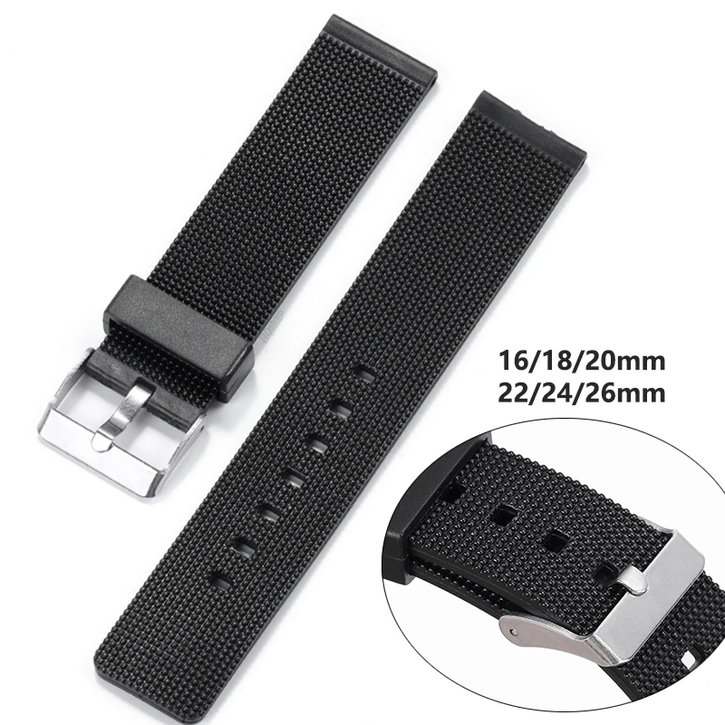 Plastic-Watch-Strap-16mm-18mm-20mm-22mm-24mm-26mm-Watchbands-Smartwatch ...