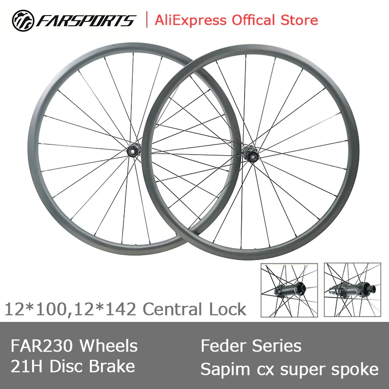 Farsports-Feder-Disc-Brake-Super-Spoke-FAR230-SP-Central-Lock-Tubeless-Wheelset-21H-21H-Carbon ...