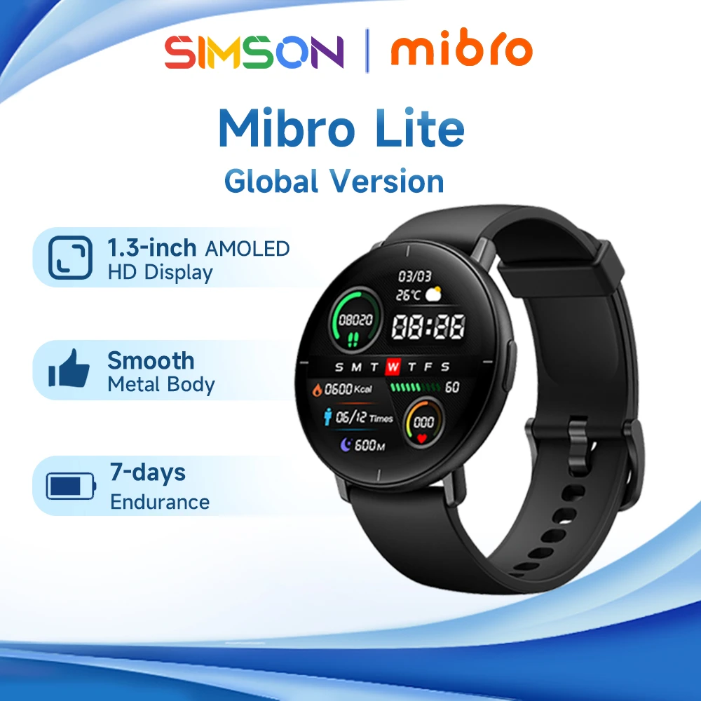 Mibro Lite Jam Tangan Pintar Pria Wanita Layar AMOLED 1.3 Inci ...