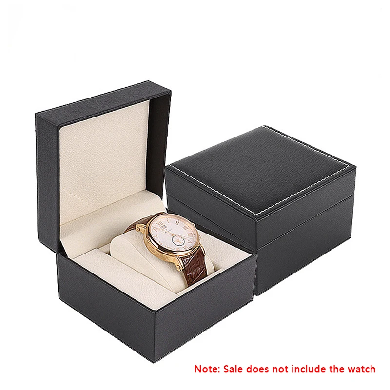 Black-Leather-Watch-Display-Box-Jewelry-Storage-Organizer-Case ...
