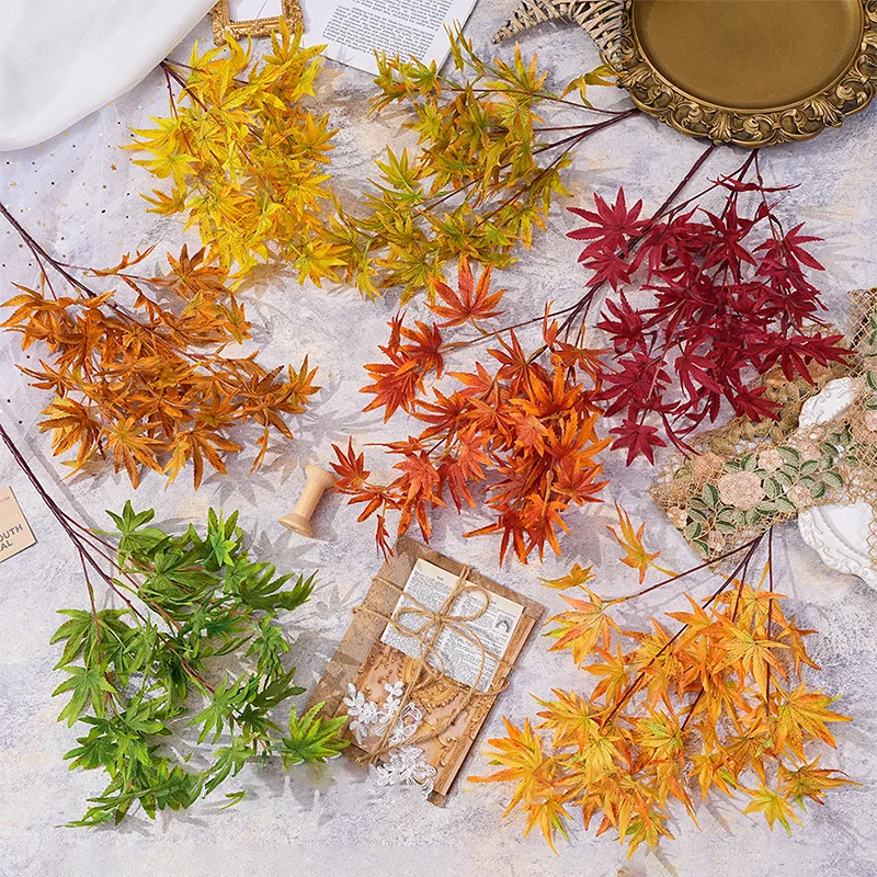 Artificial-Maple-Leaf-Branch-Plant-Seda-Verde-Plantas-Decora-o-para ...