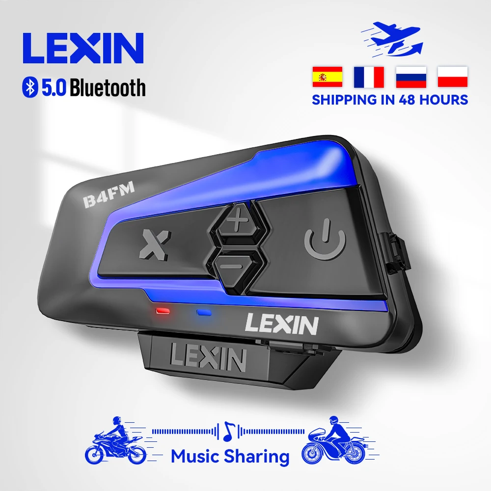 Lexin Lx-b4fm 4 Riders 1600m Bluetooth Intercomunicador Moto,motorcycle ...