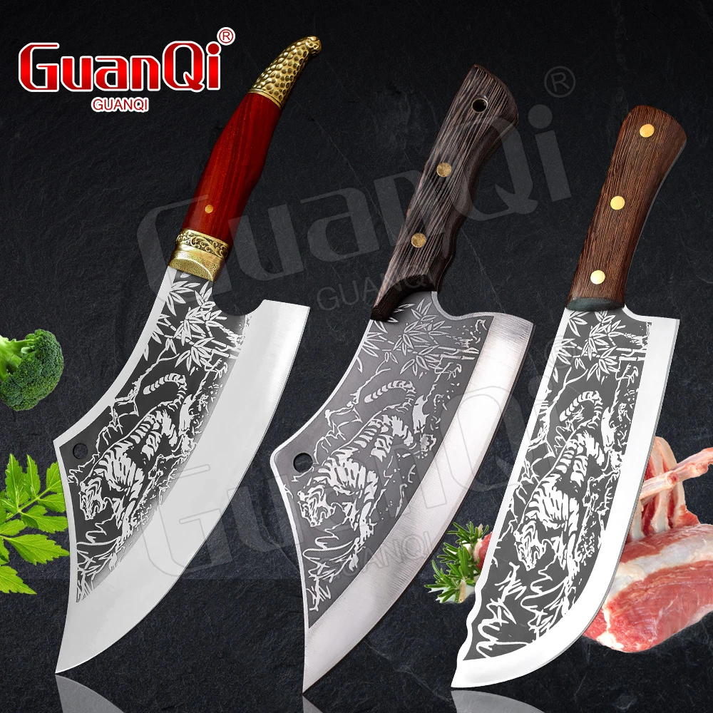 Carne Cutelo Cortar Faca De Açougueiro Mão Forjado Tigre Grão Faca De ...