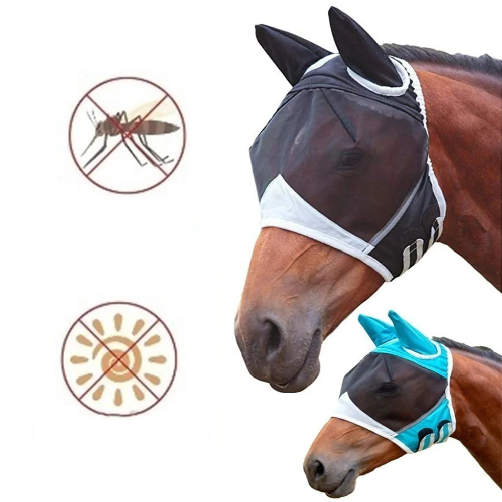 Stretch-Horse-Face-Shield-Mesh-Mosquito-Repellent-Cover-Horse-Fly ...
