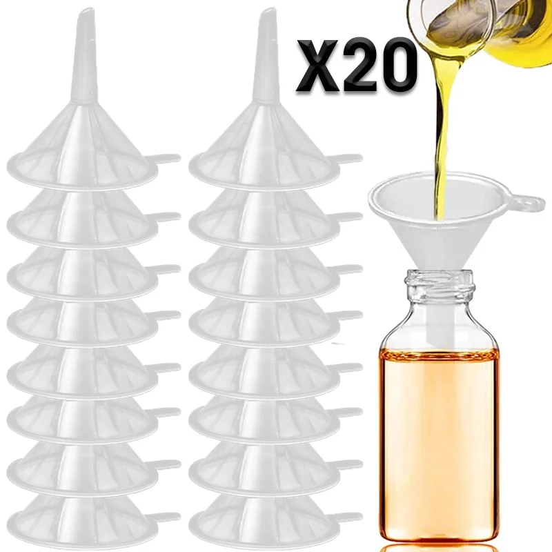 20-5Pcs-Small-Clear-Plastic-Funnel-Mini-Liquid-Oil-Funnel-for-Bottle ...
