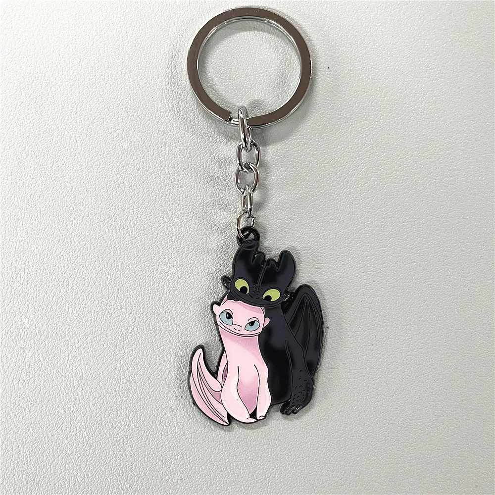 JYYH-Cute-Cartoon-Pink-Black-Dragon-Anime-Peripheral-Keychain-Night-fuy ...