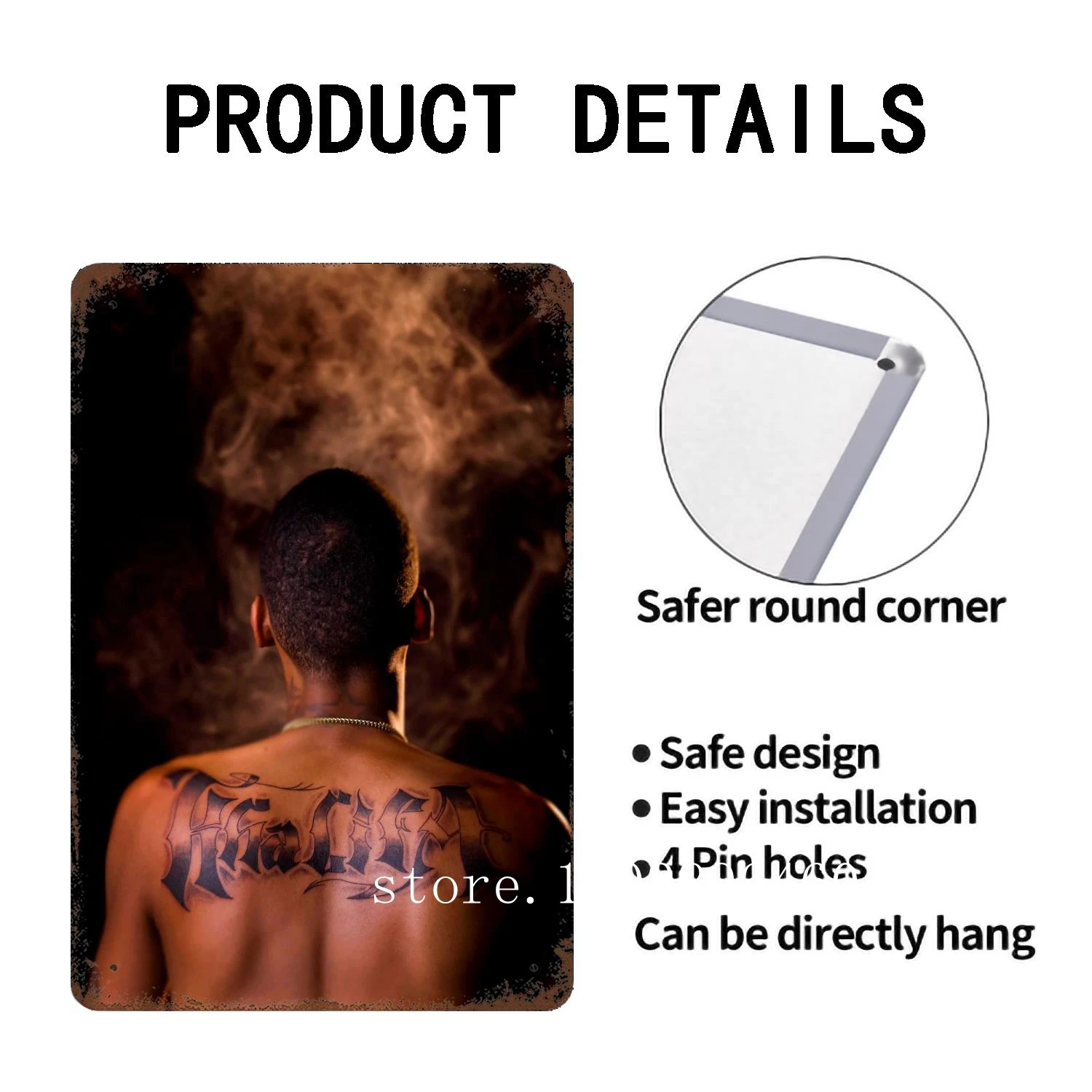Wiz Khalifa Back Tattoo Poster