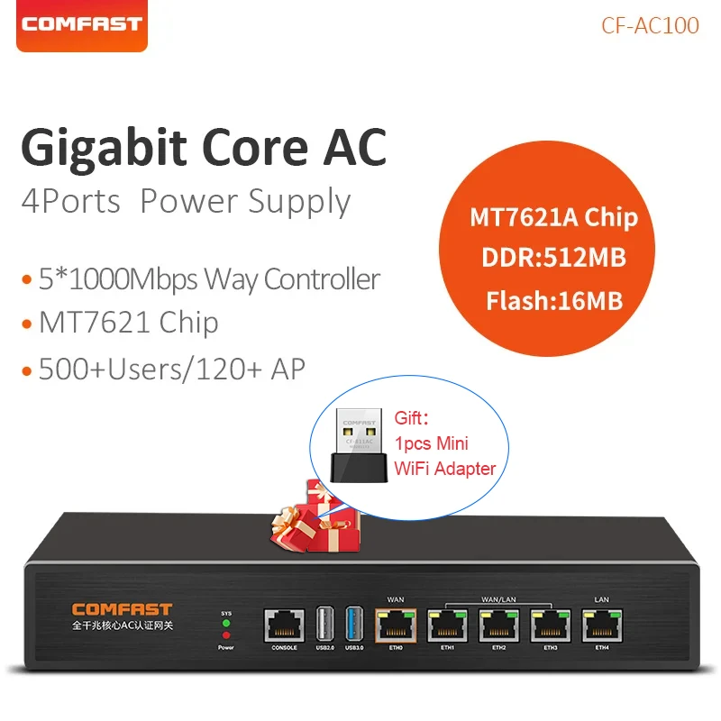 Comfast-AC-Router-5-port-Full-Gigabit-Core-880MHz-5-1000Mbps-WAN-LAN ...