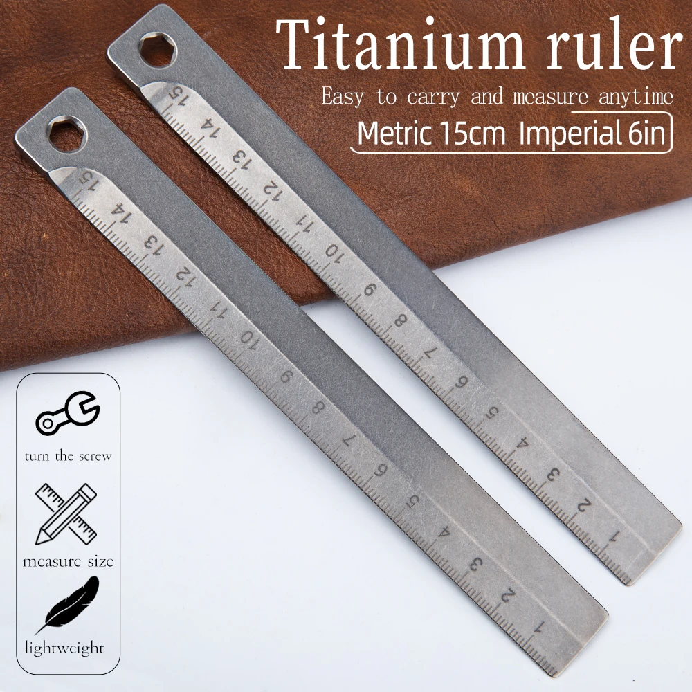 Double-sided Scale Titanium Ruler Ultra-light Portable Multi-function ...